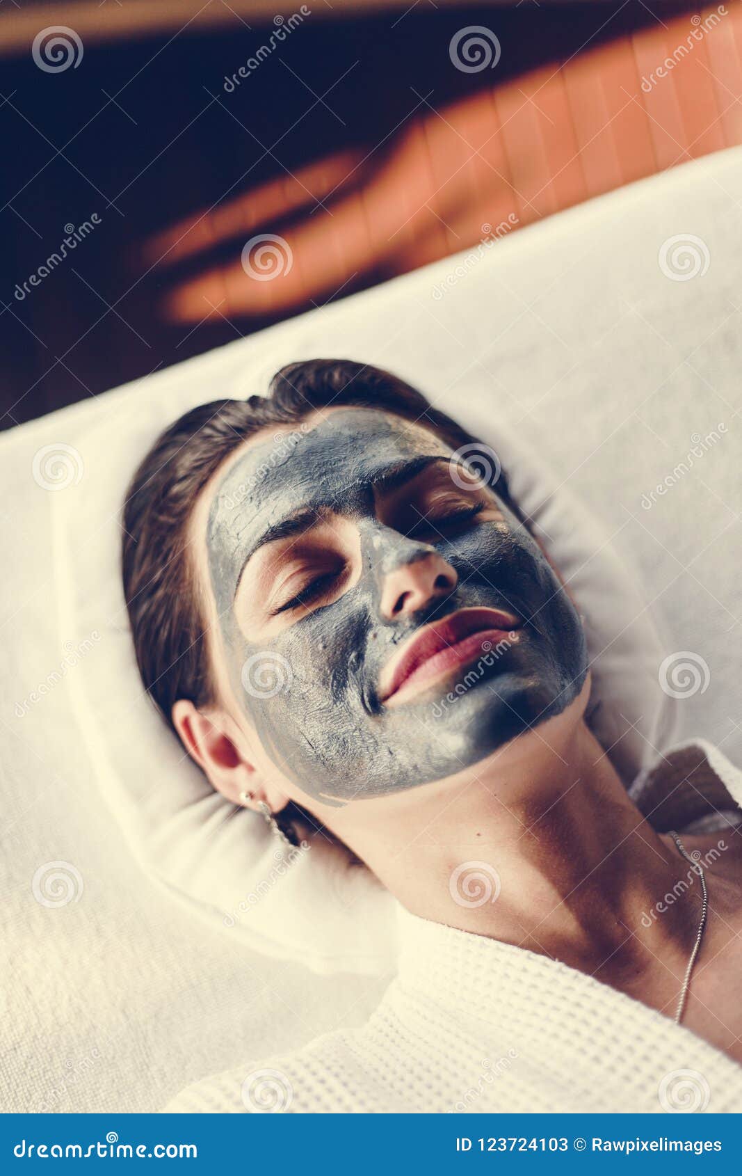 Woman Relaxing with a Facial Mask at the Spa Stock Image - Image of ...