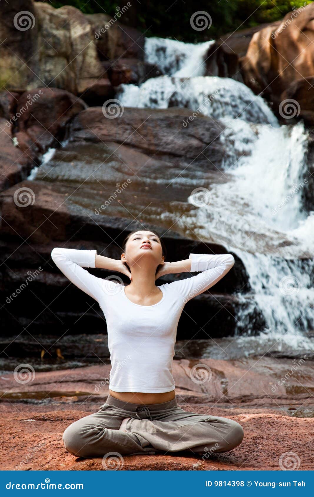 Woman relaxing at outdoor stock photo. Image of attractive - 9814398