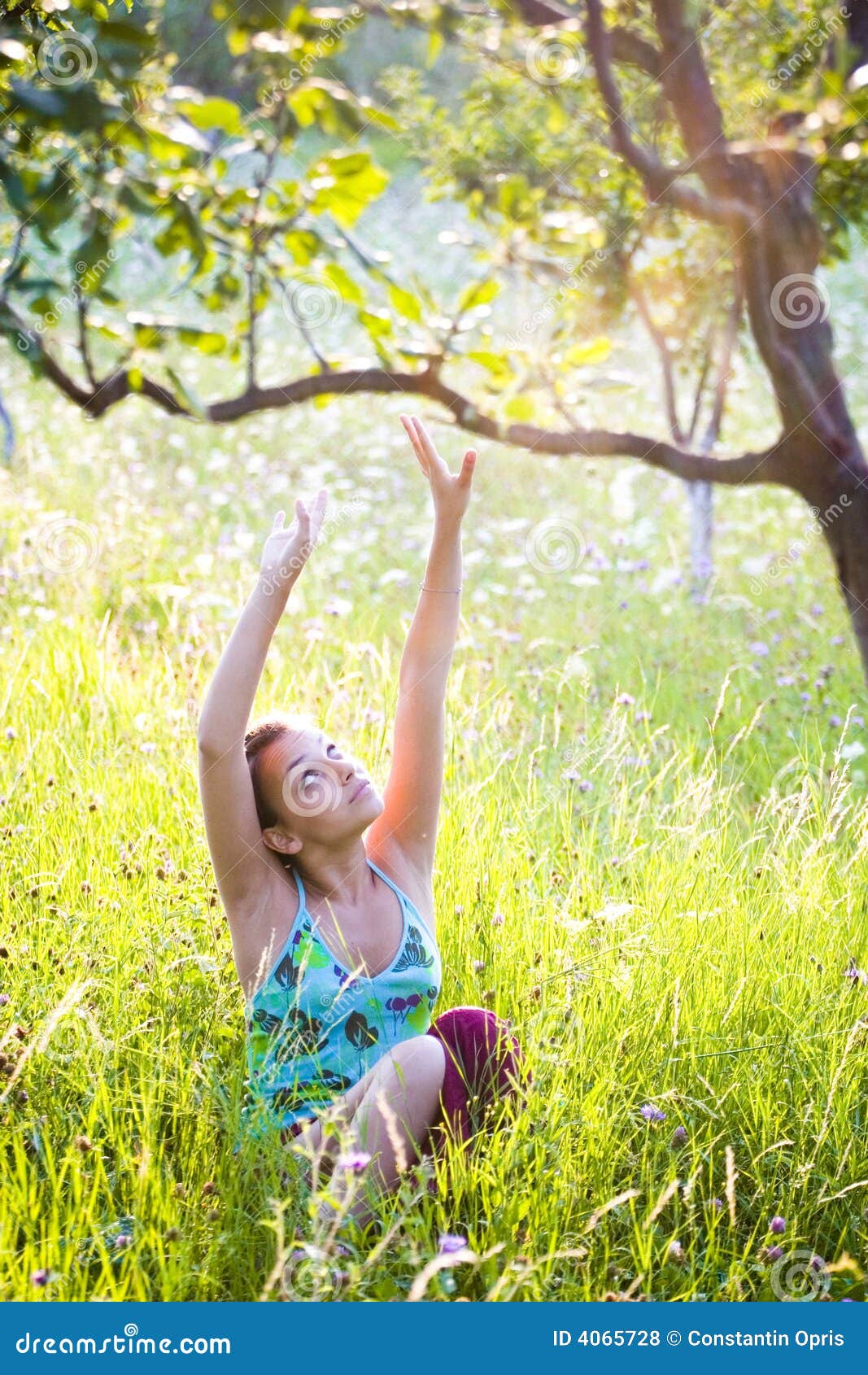 Woman relaxing outdoors stock photo. Image of grass, outside - 4065728