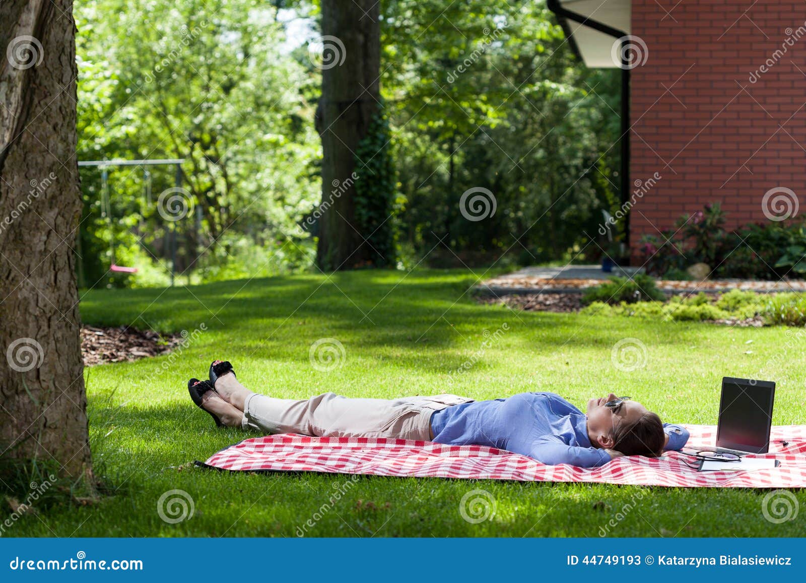 Woman Relaxing Outside after Work Stock Image - Image of elegant ...