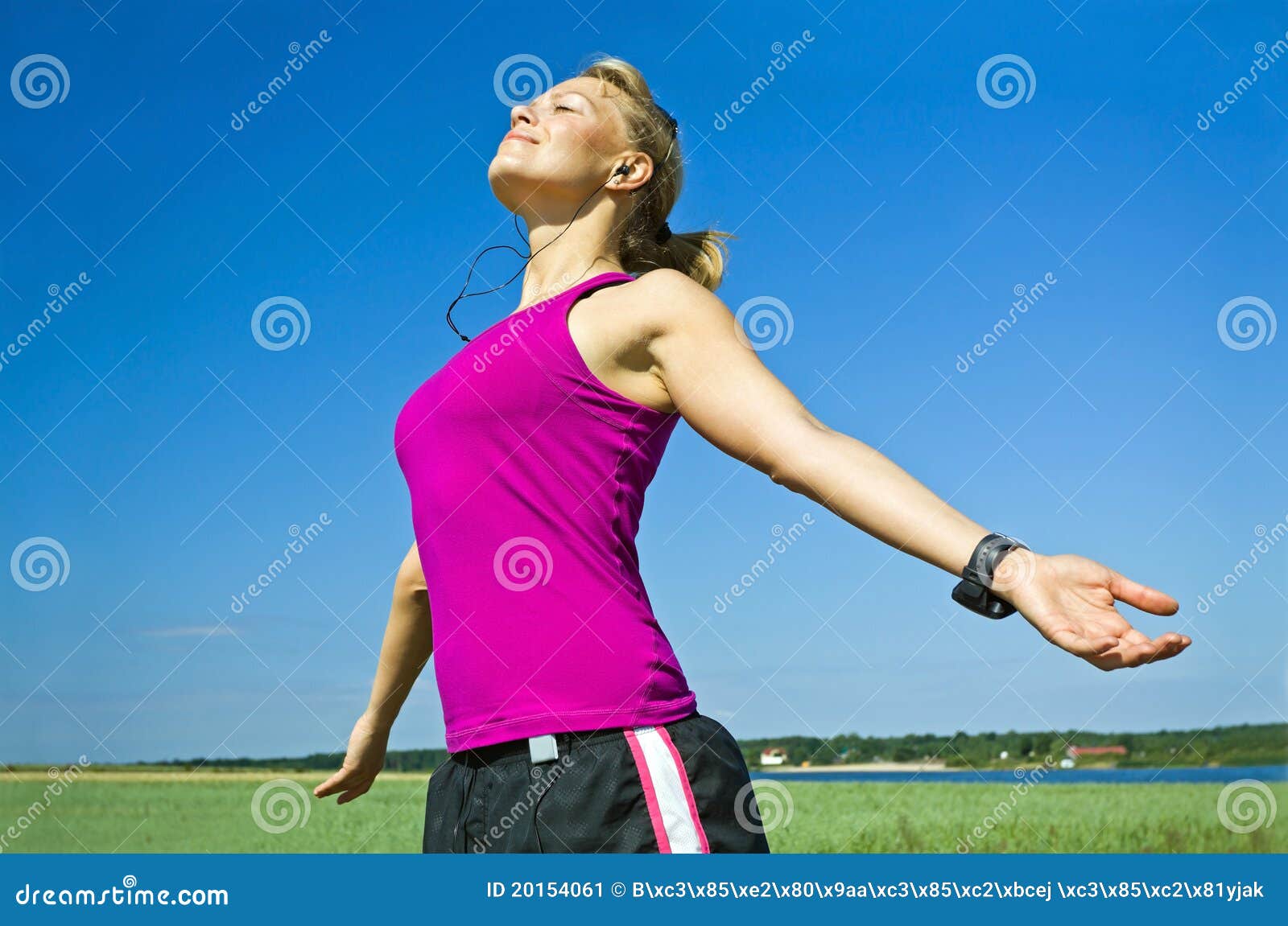 Woman Relaxing after Running Stock Image - Image of outdoors, marathon ...