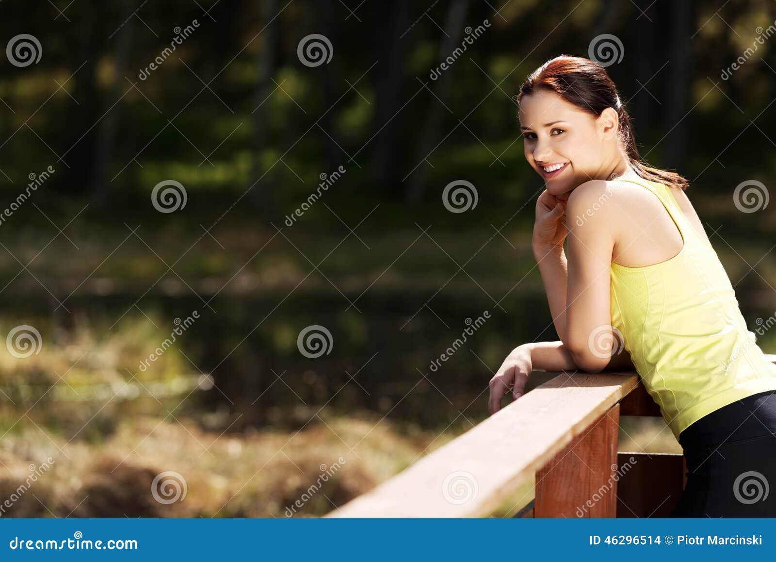Woman Relaxing after Running Stock Photo - Image of runner, happiness ...