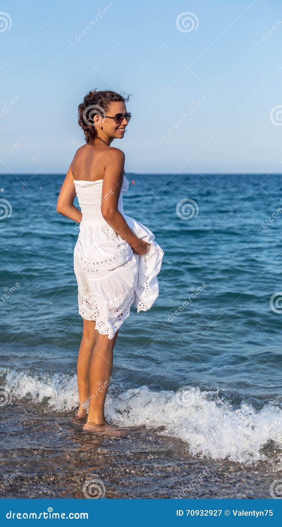 Woman Relaxing at a Seaside. Stock Image - Image of happy, healthy ...