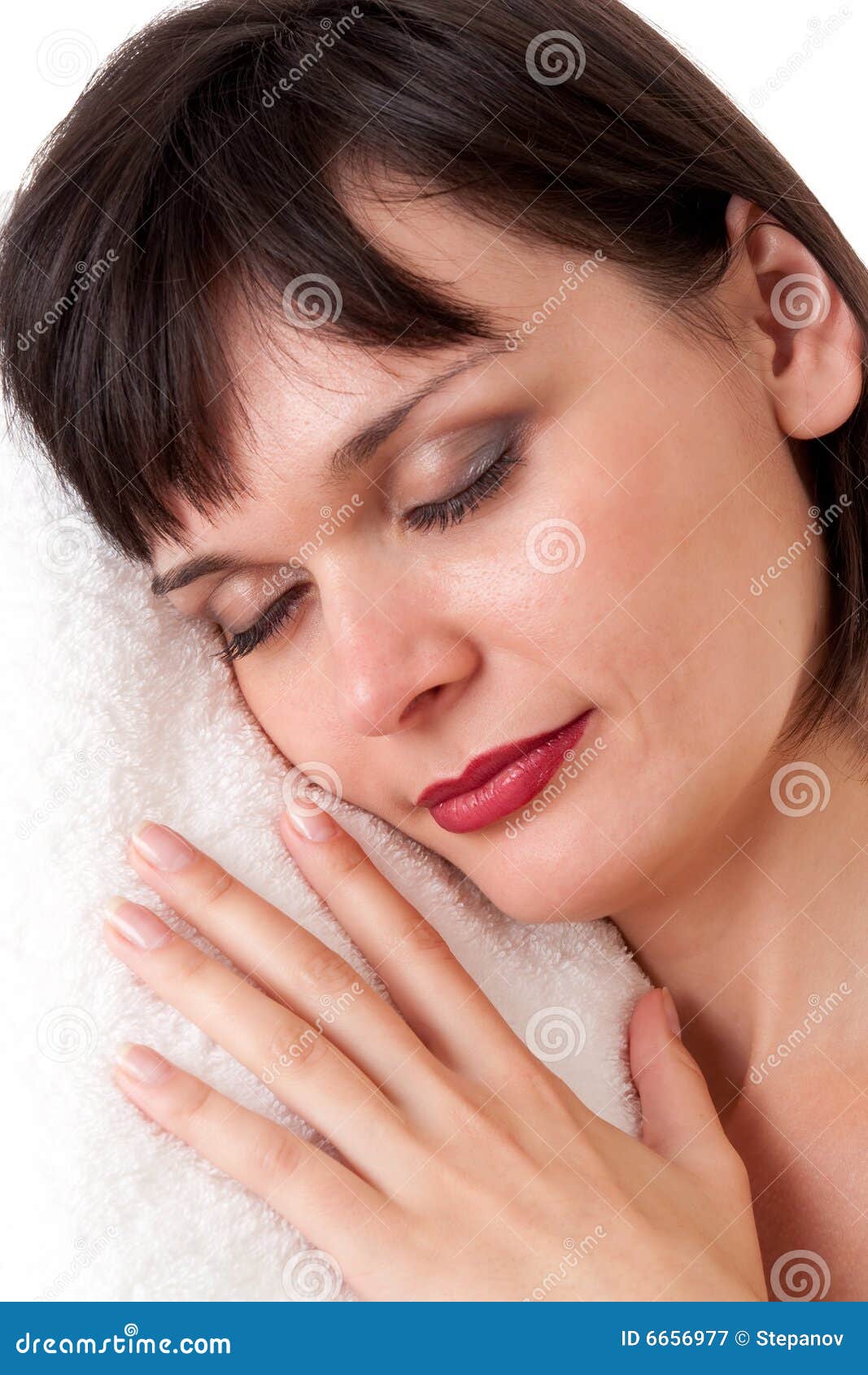 Woman relaxing on white stock image. Image of female, adult - 6656977