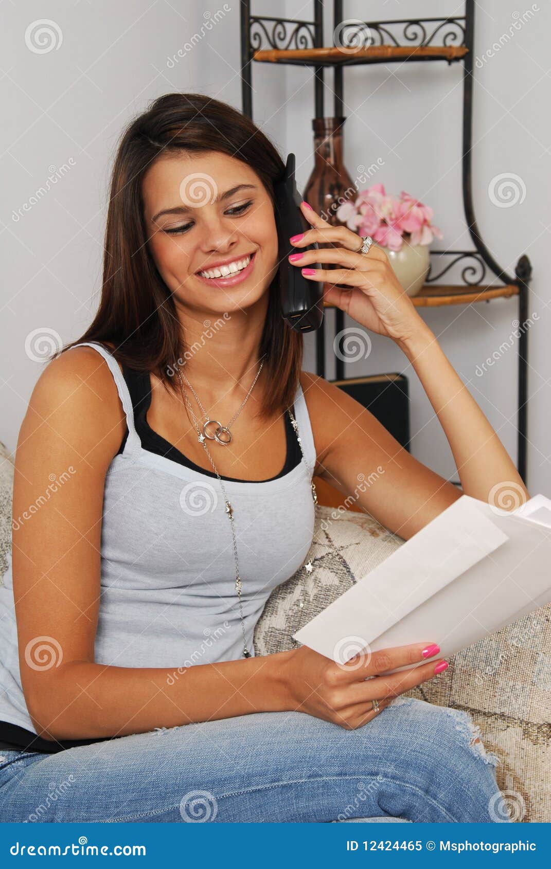 Woman remembering friends stock image. Image of smiling - 12424465