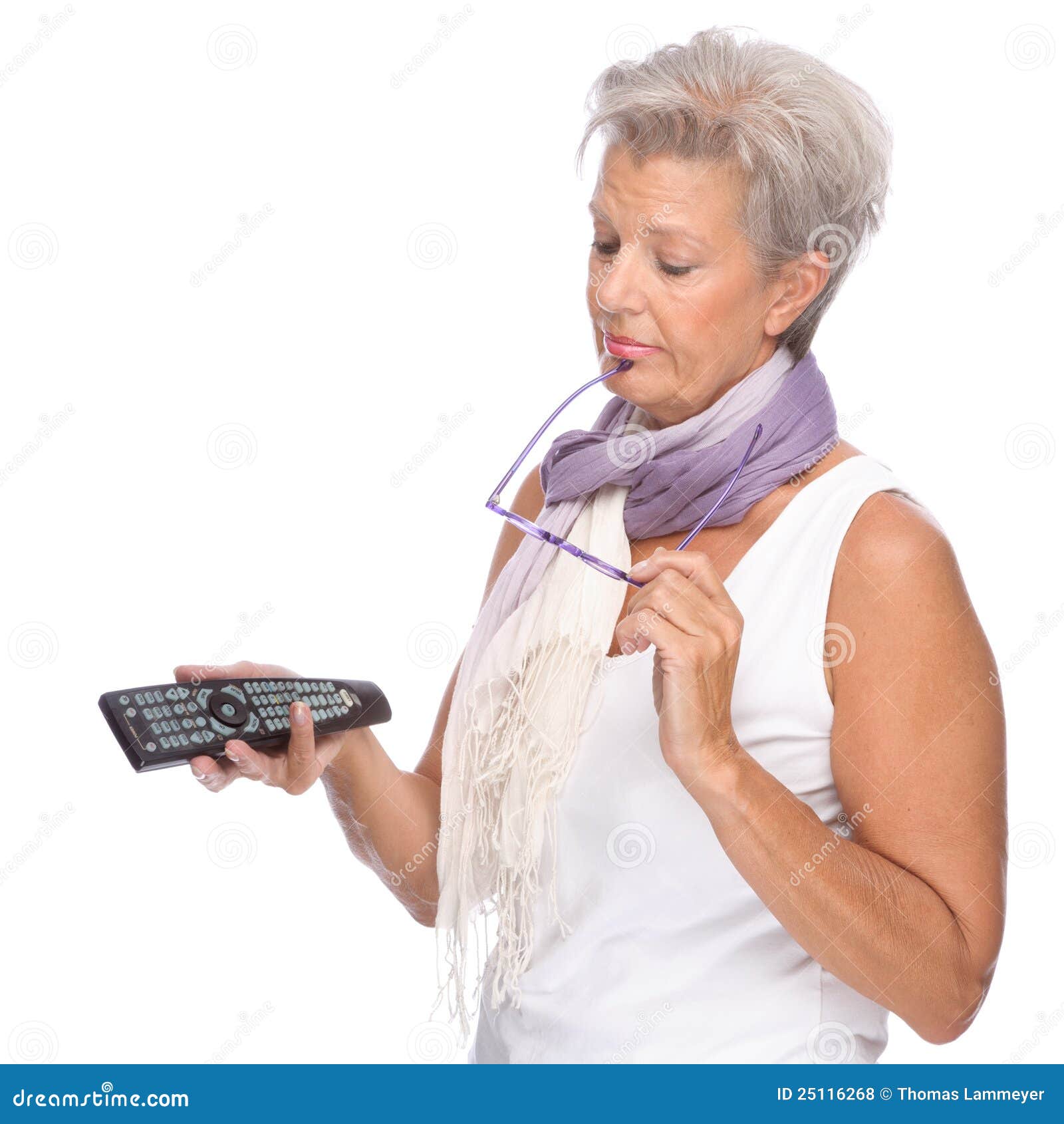 Woman with remote control stock photo. Image of natural - 25116268