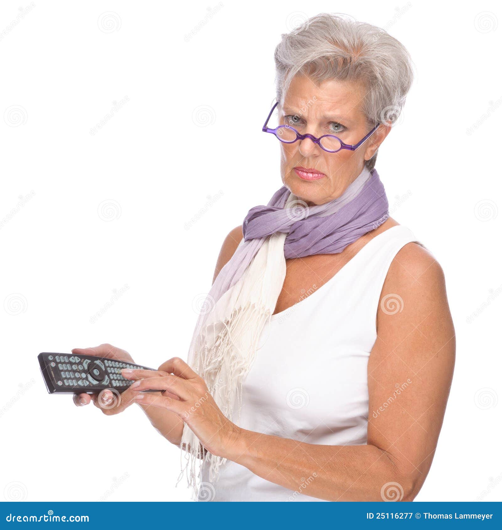 Woman with remote control stock image. Image of beautiful - 25116277