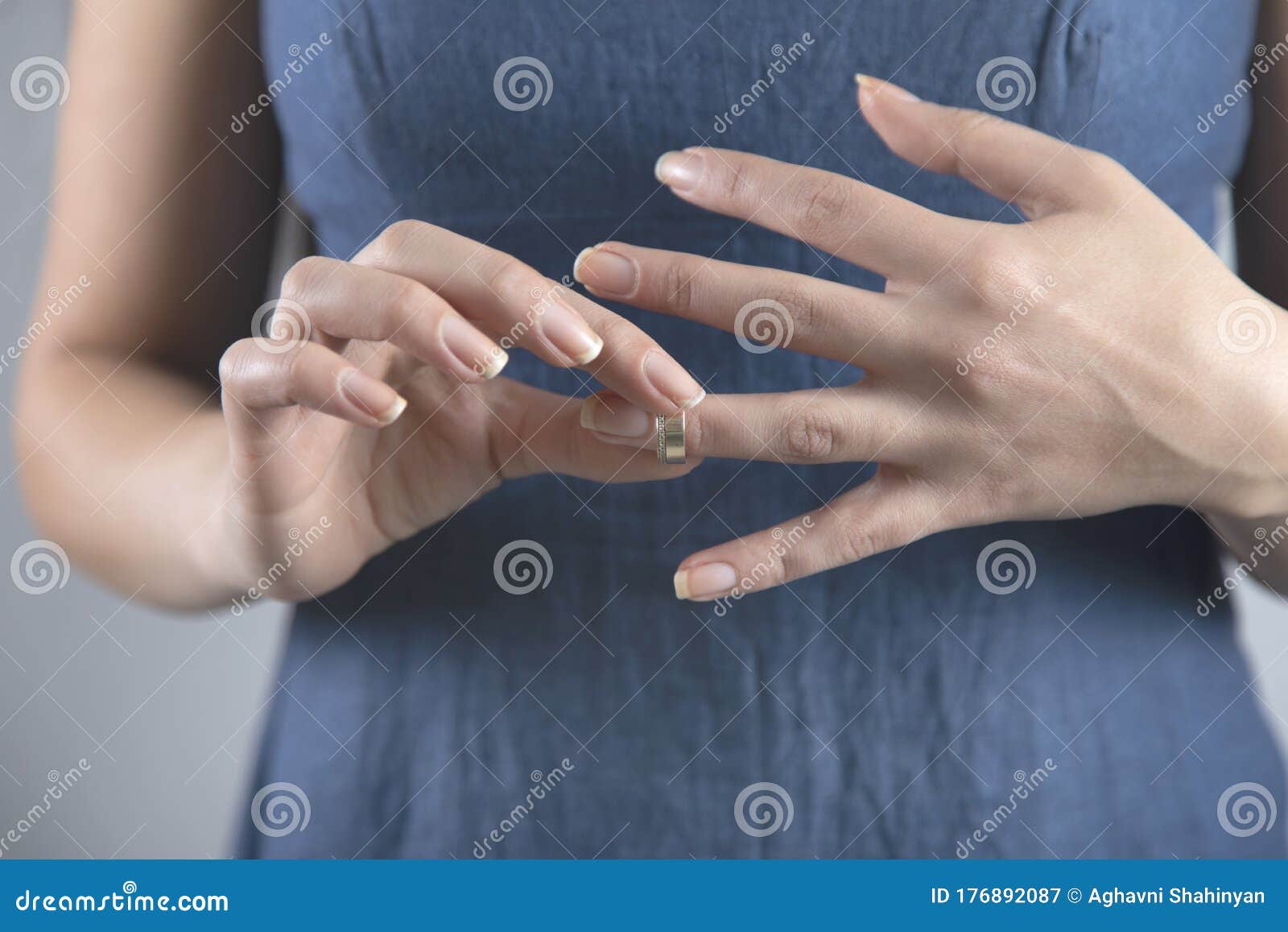 Woman Remove the Wedding Ring Stock Image - Image of conflict ...