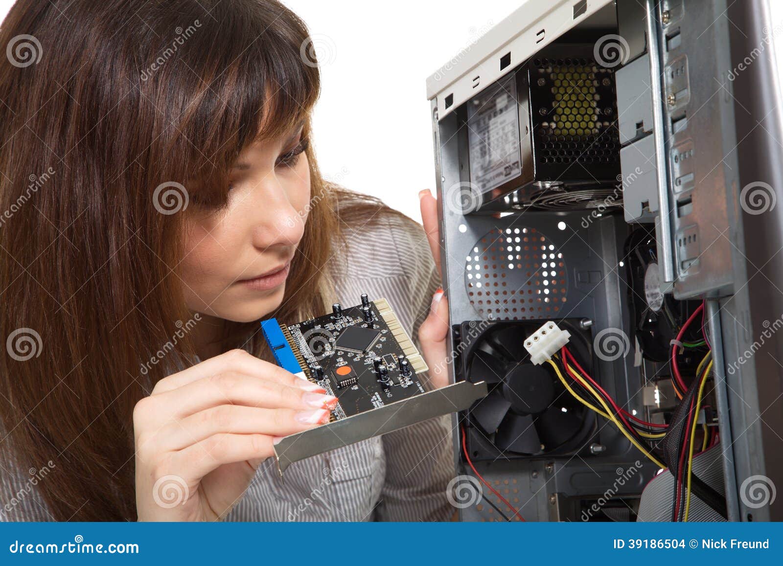 Woman Repairing the Computer Stock Photo - Image of coworker ...