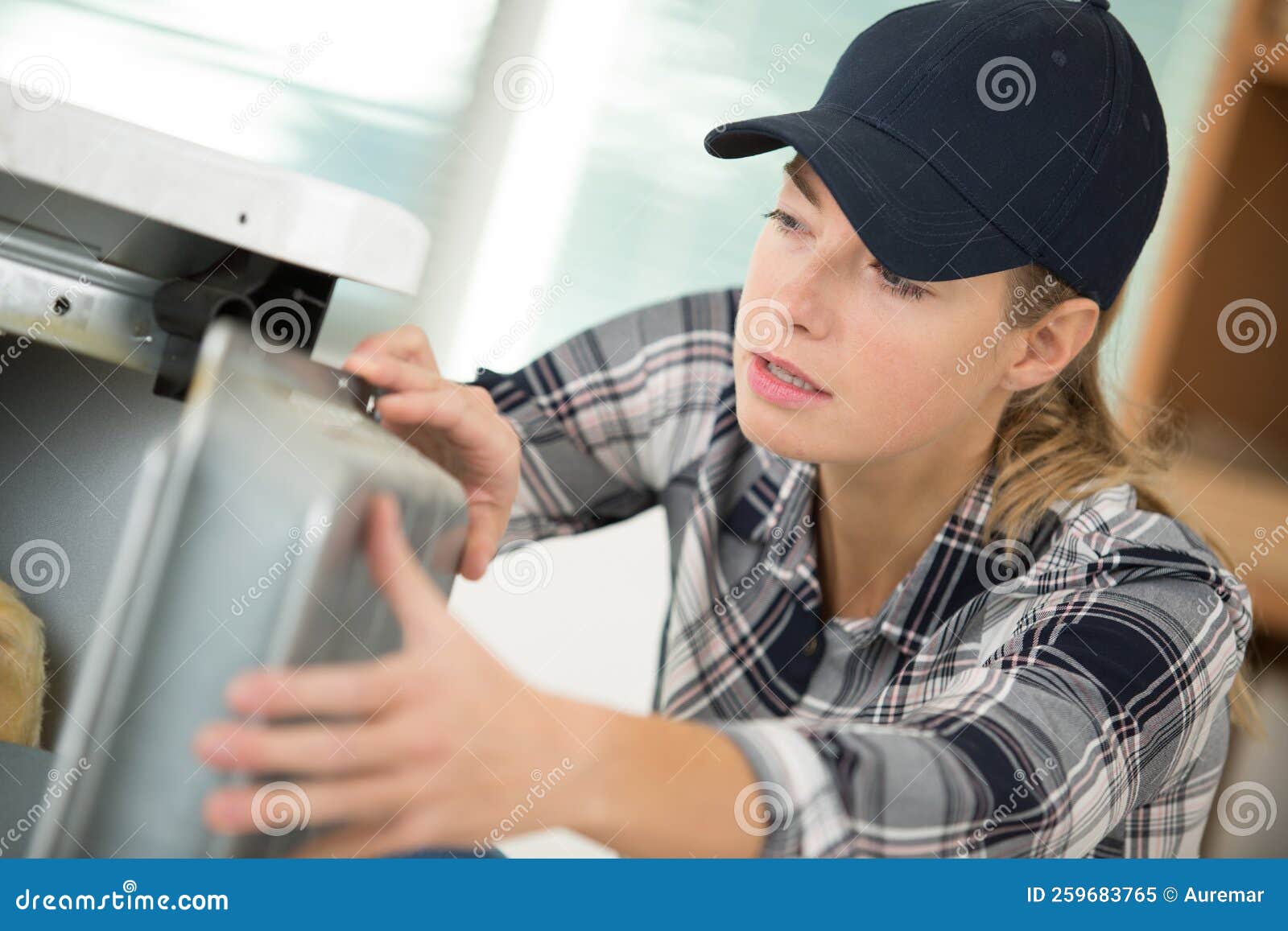 Woman Repairing Electrical Appliance Stock Image - Image of woman, work ...