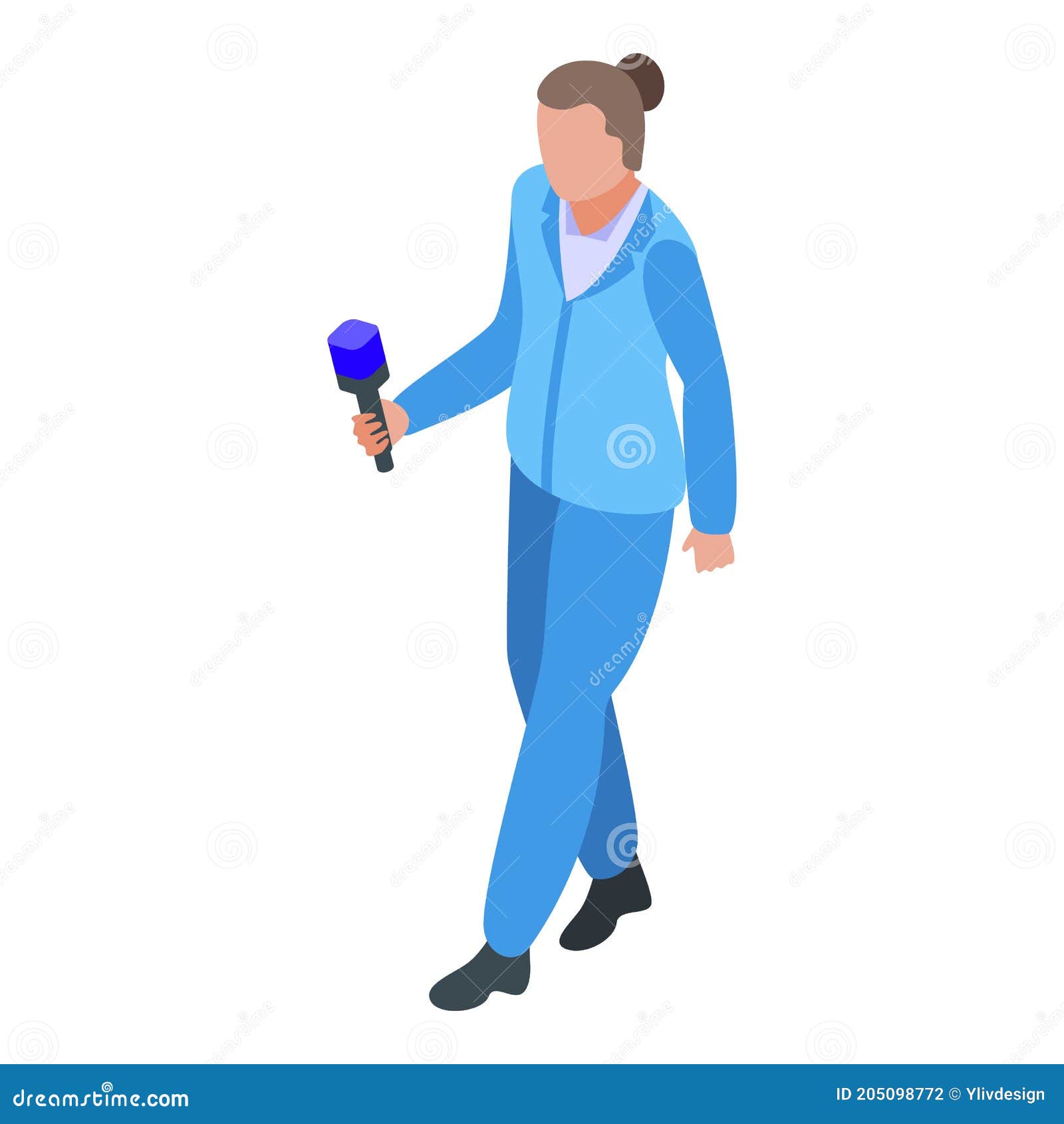 Woman Reportage Icon, Isometric Style Stock Vector - Illustration of ...