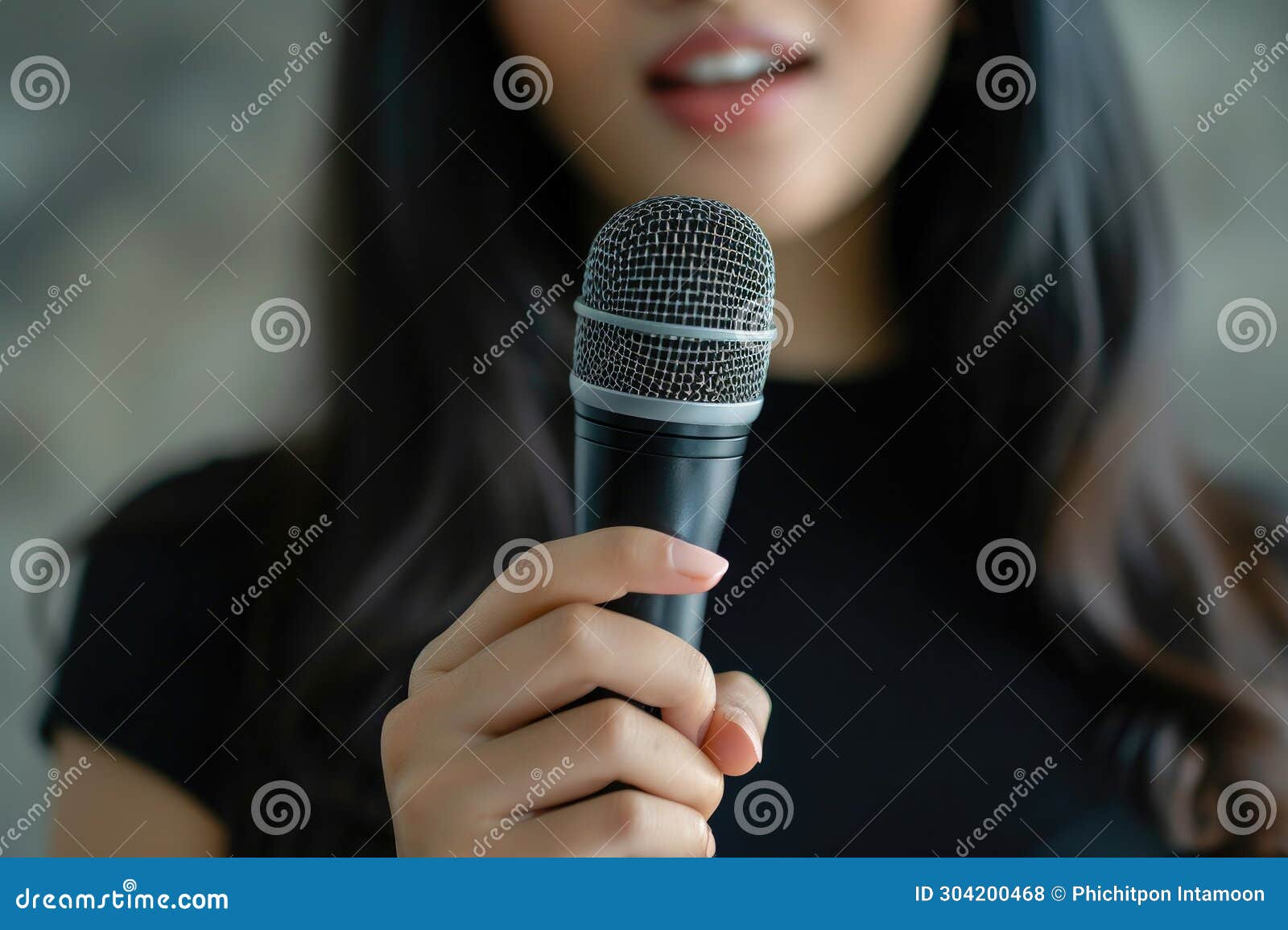 Woman Reporter with a Microphone at Work. AI Generated, Human Enhanced ...