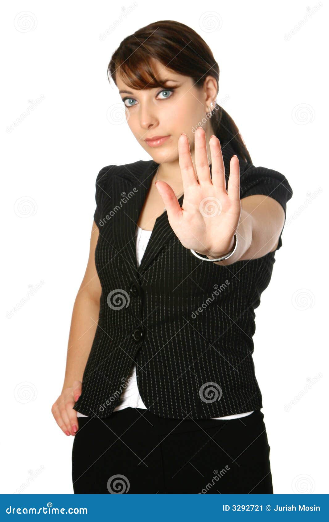 Woman requesting for stop stock image. Image of concept - 3292721