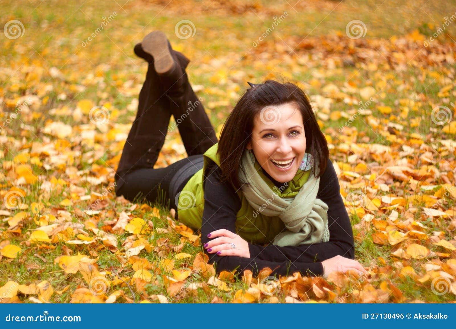 Woman Rest in the Autumn Park Stock Photo - Image of beautiful, health ...