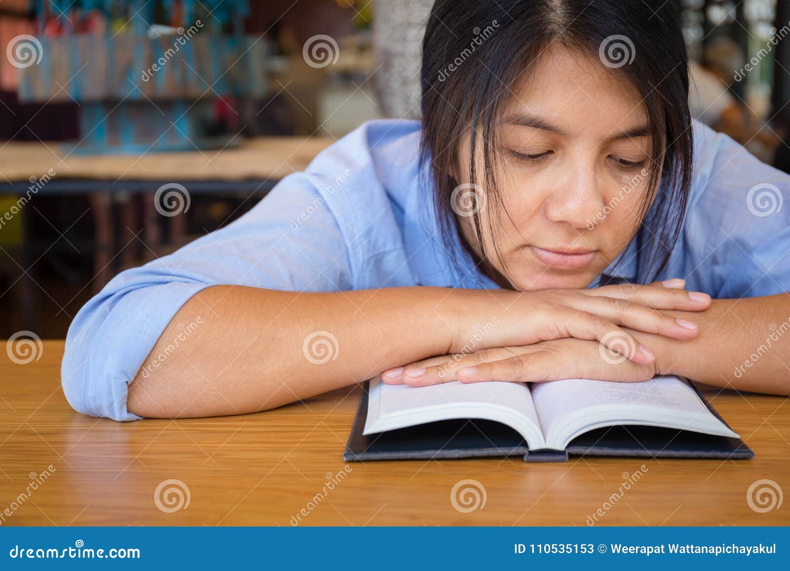 Reading Book on Table stock image. Image of human, read - 110535153