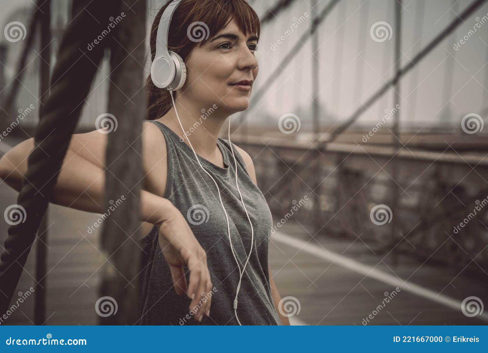 Woman Resting after Exercise Stock Photo - Image of people, manhattan ...