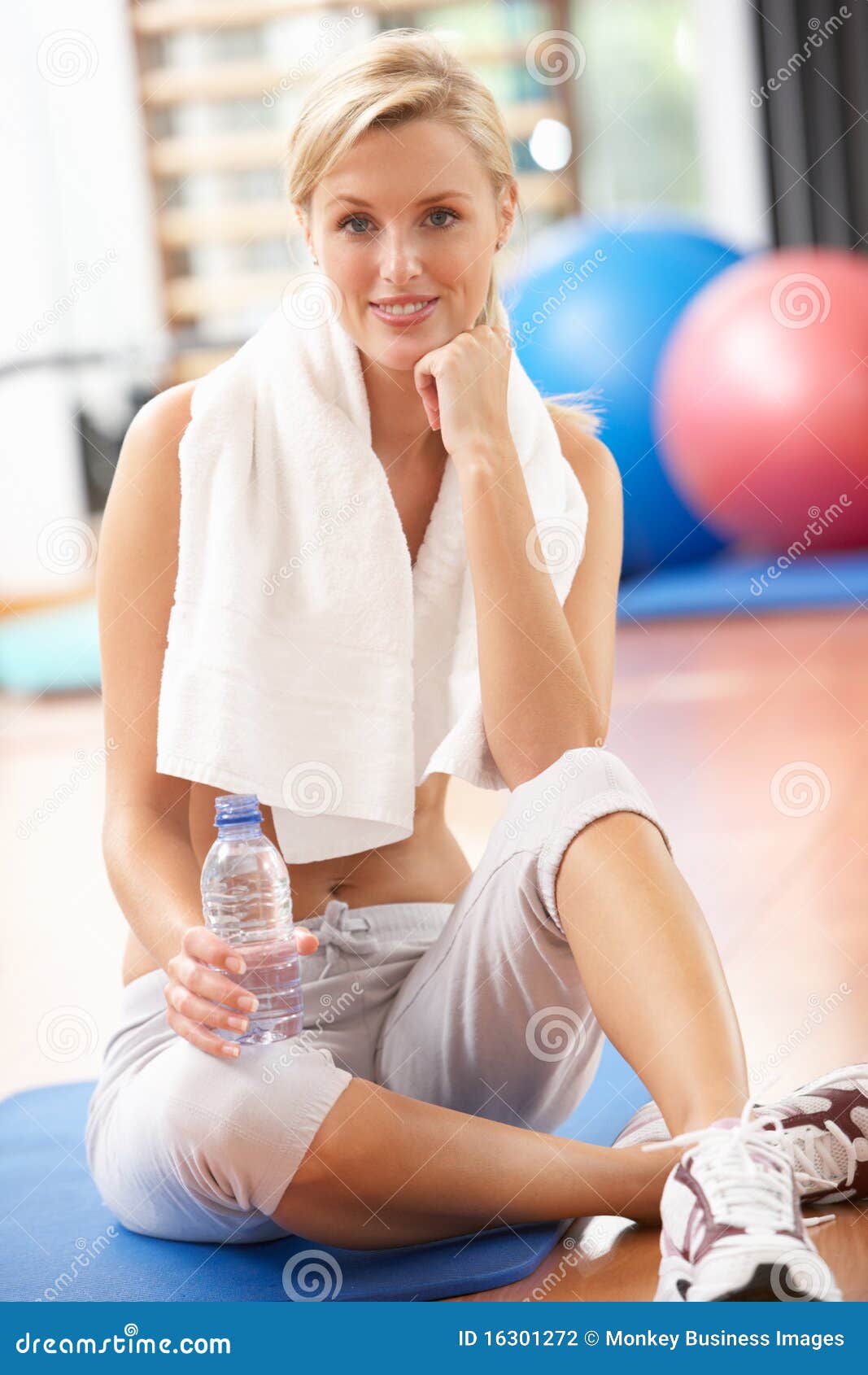 Woman Resting after Exercises Stock Photo - Image of young, relaxing ...
