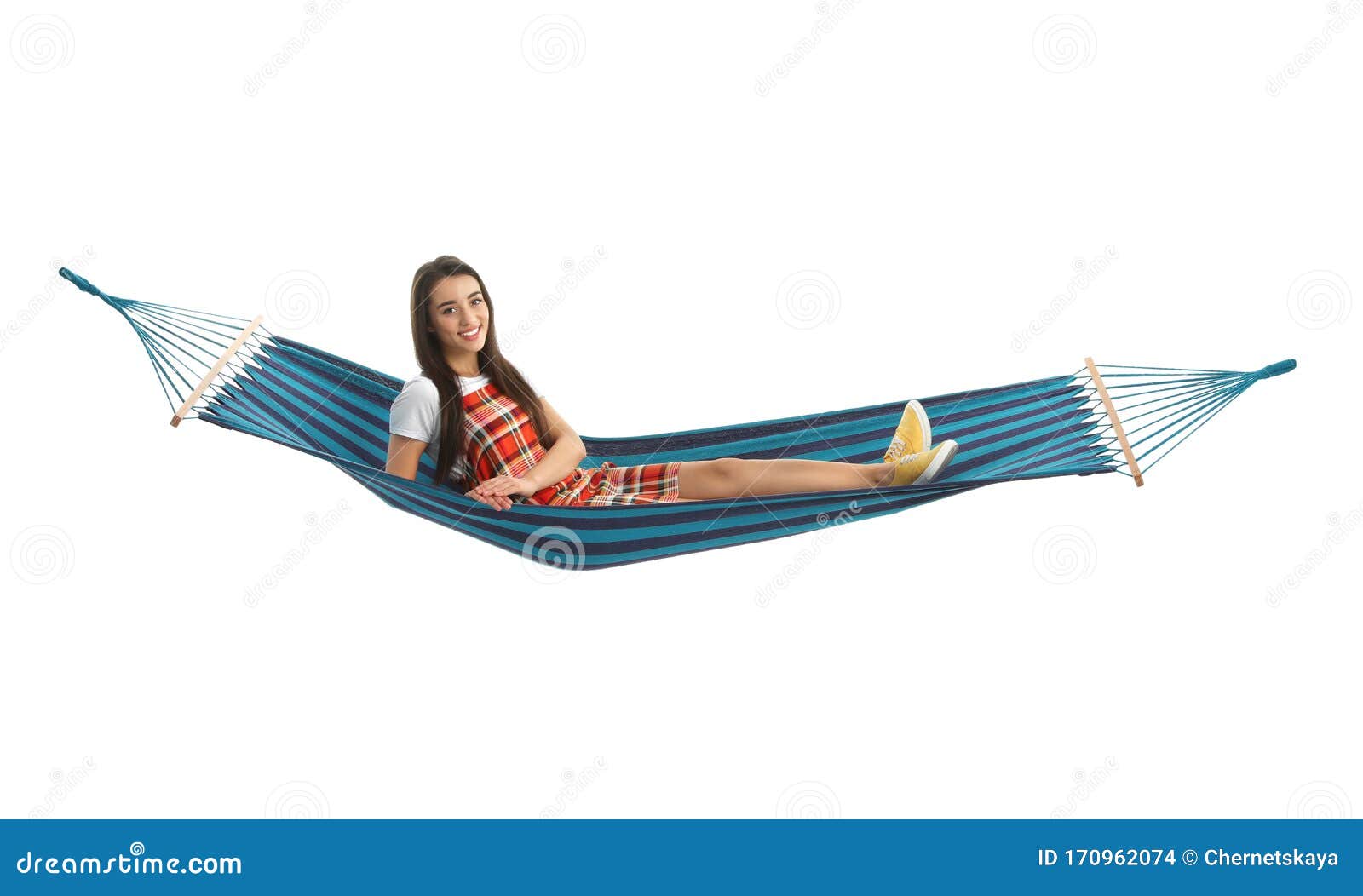 Woman Resting in Hammock on Background Stock Photo - Image of calm ...