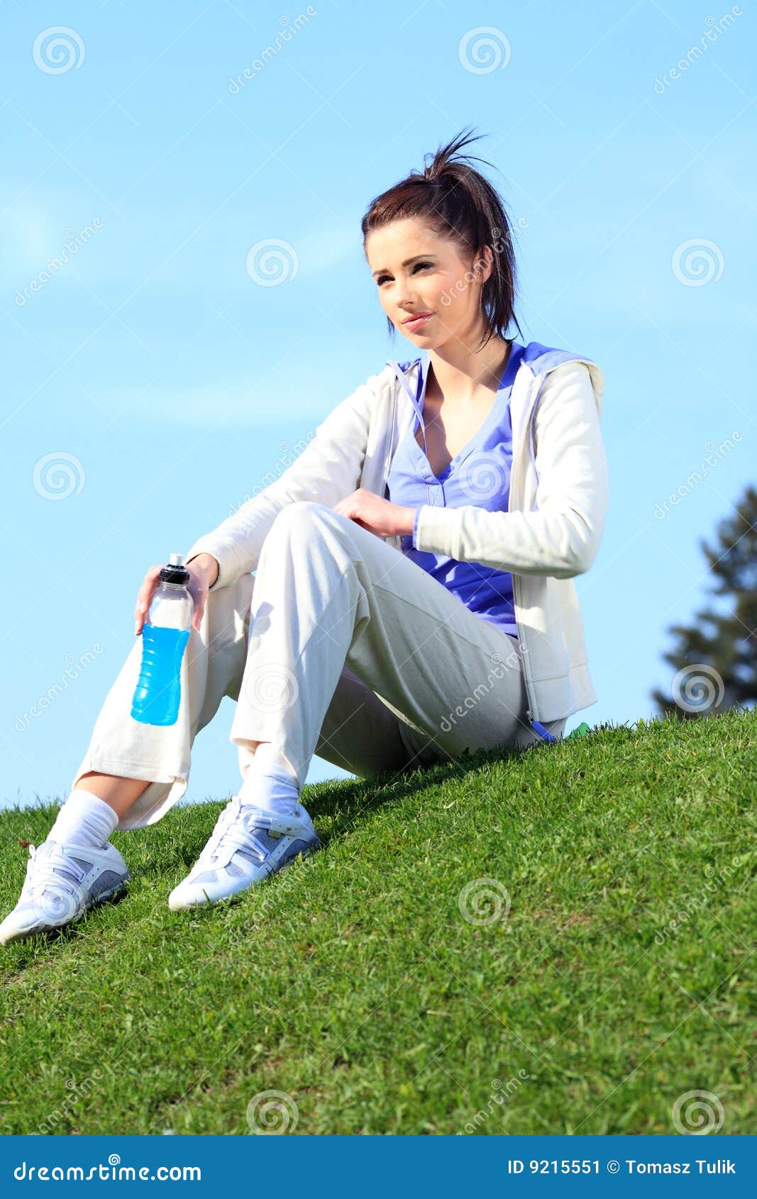 Woman resting in the park stock image. Image of outdoors - 9215551