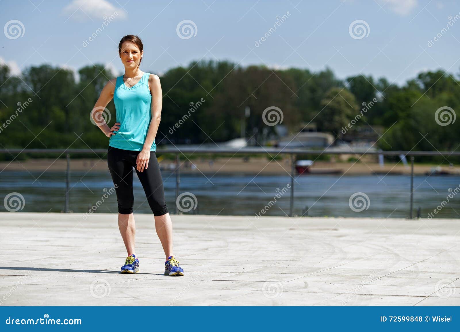 Woman resting after run. stock photo. Image of summer - 72599848