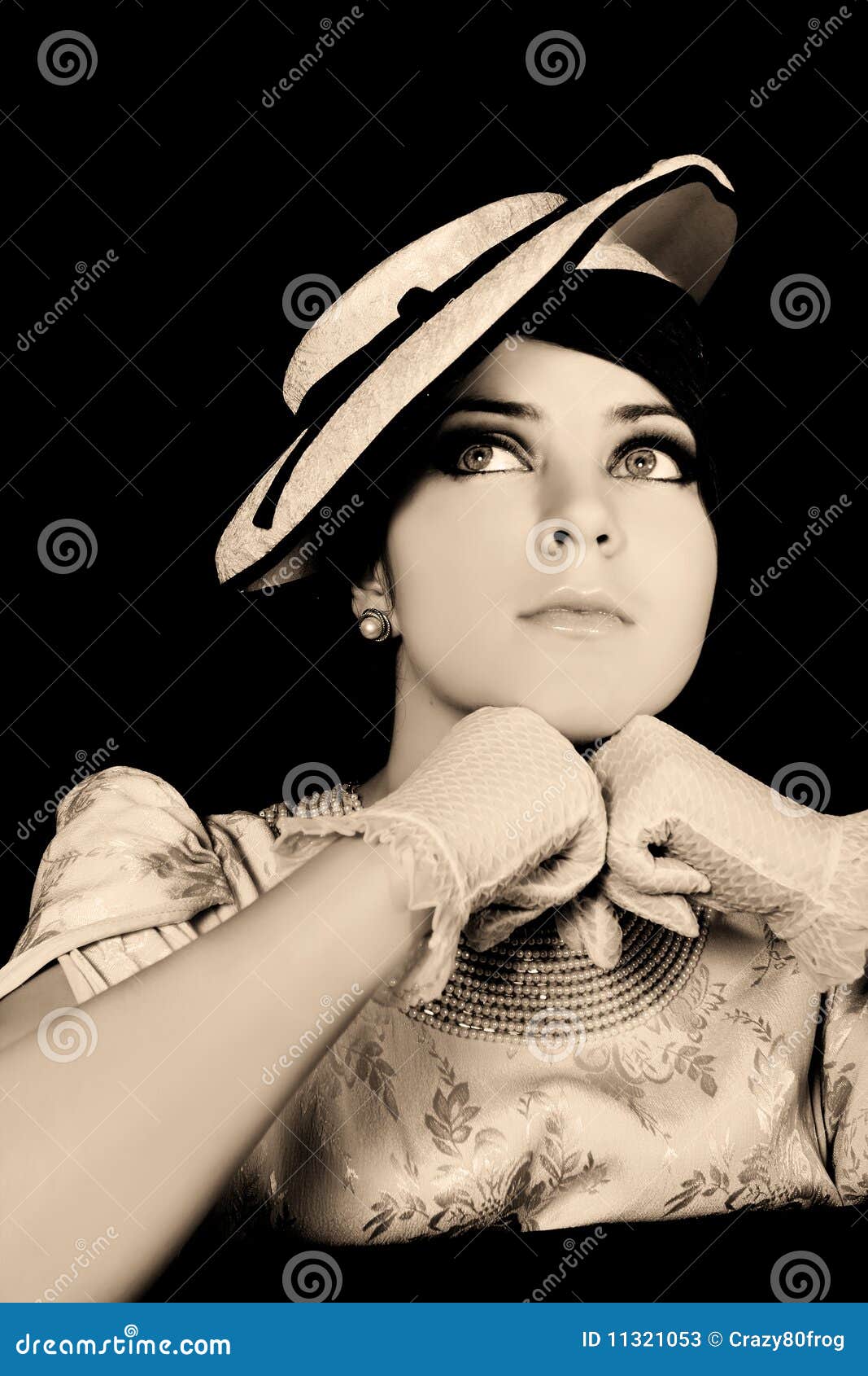 Woman in retro style stock image. Image of isolated, retro - 11321053
