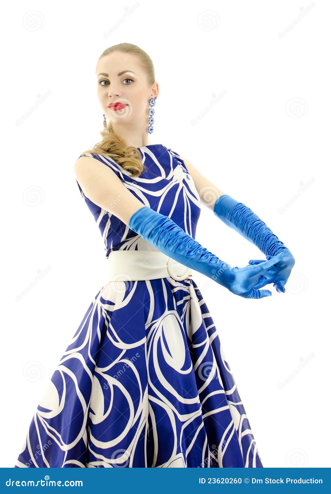 Woman in Retro Style Posing. Stock Photo - Image of beauty, makeup ...