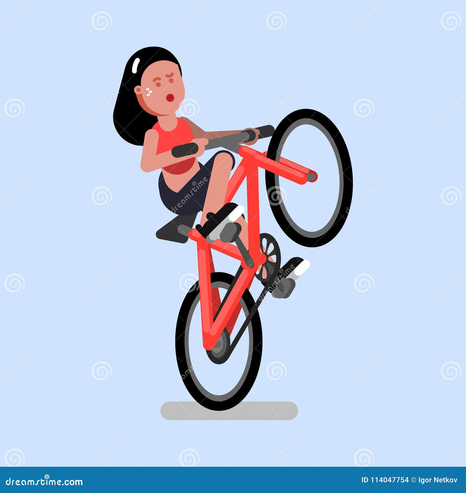 Woman Rides a Bicycle on One Wheel Stock Vector - Illustration of ... Woman Rides a Bicycle on One Wheel Stock Vector - Illustration of ...