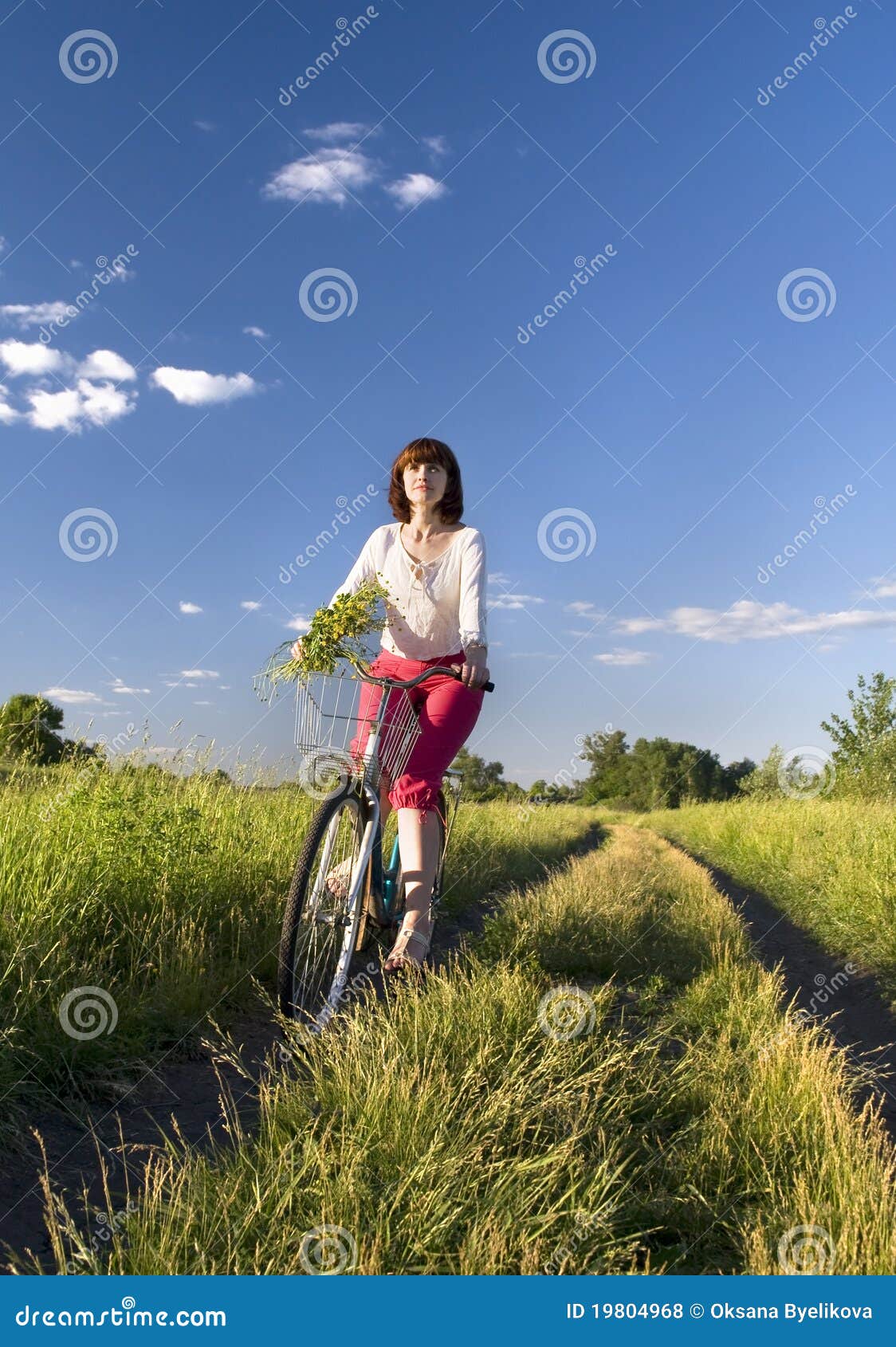 Woman riding bike stock photo. Image of bicycle, healthcare - 19804968