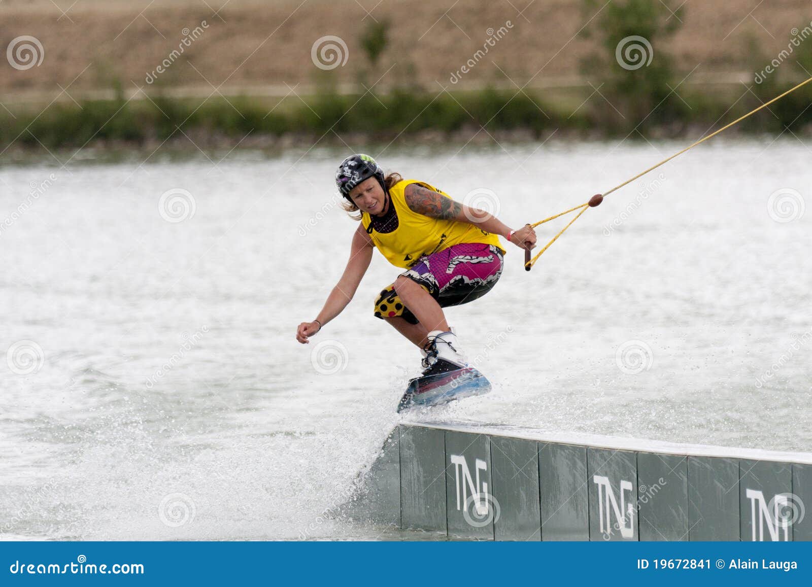 Woman riding her wakeboard editorial photo. Image of riding - 19672841