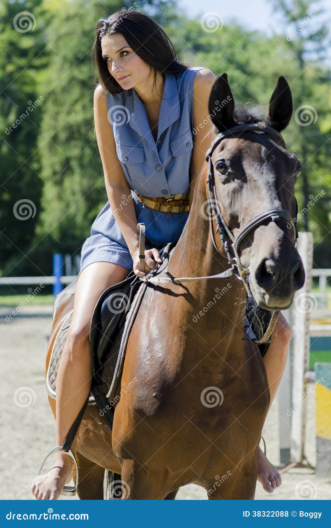 Woman riding on the horse stock photo. Image of lovely - 38322088