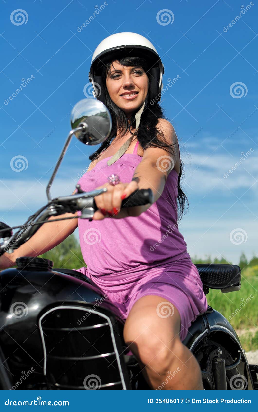 Woman riding a motorcycle. stock image. Image of driver - 25406017