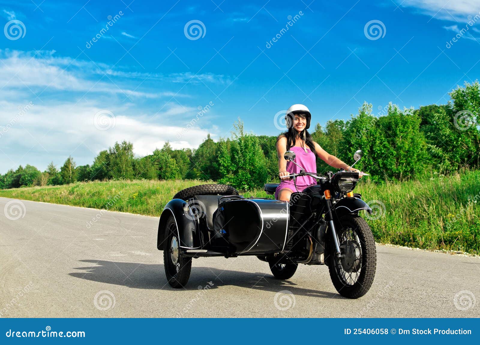 Woman riding a motorcycle. stock photo. Image of summer - 25406058