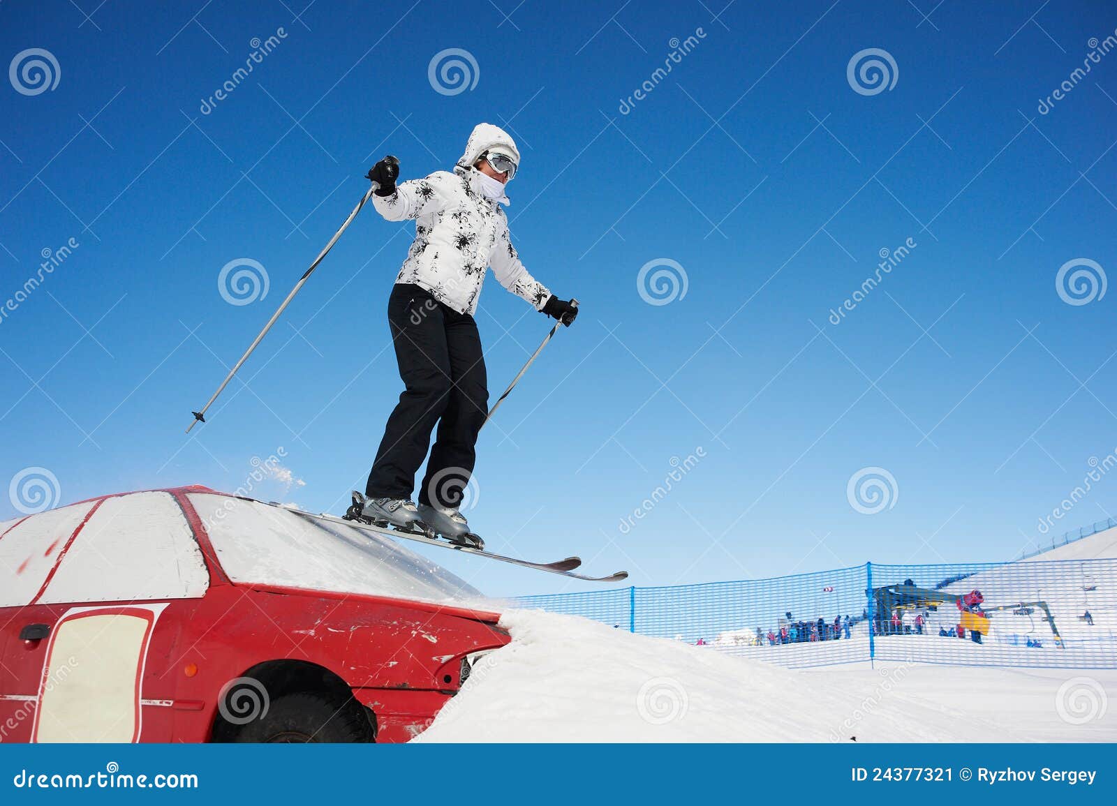 Woman riding in skiing stock image. Image of skill, active - 24377321