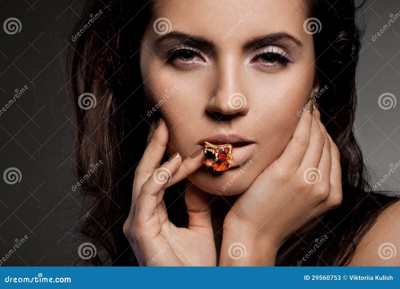Woman with ring stock image. Image of golden, hair, look - 29560753