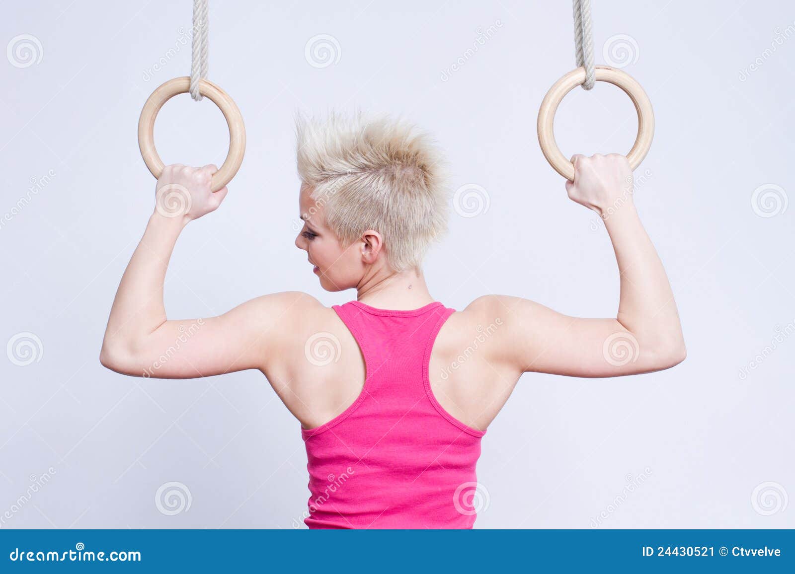 Woman on rings stock image. Image of muscular, exercise - 24430521