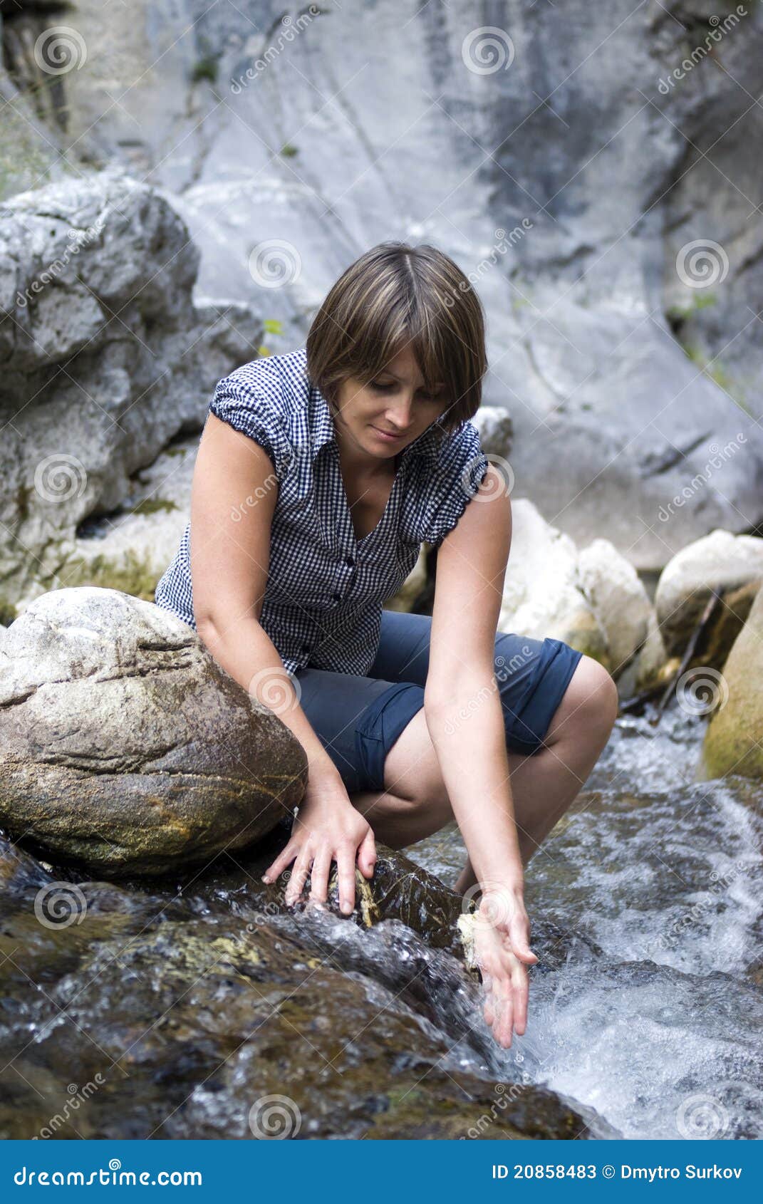 Woman by the river stock image. Image of rest, beauty - 20858483