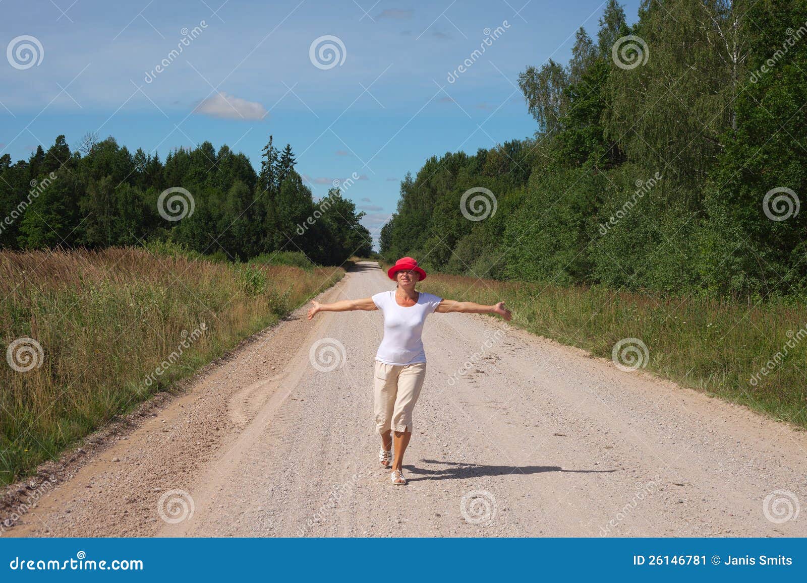 Woman on road. stock image. Image of outdoor, trip, woman - 26146781