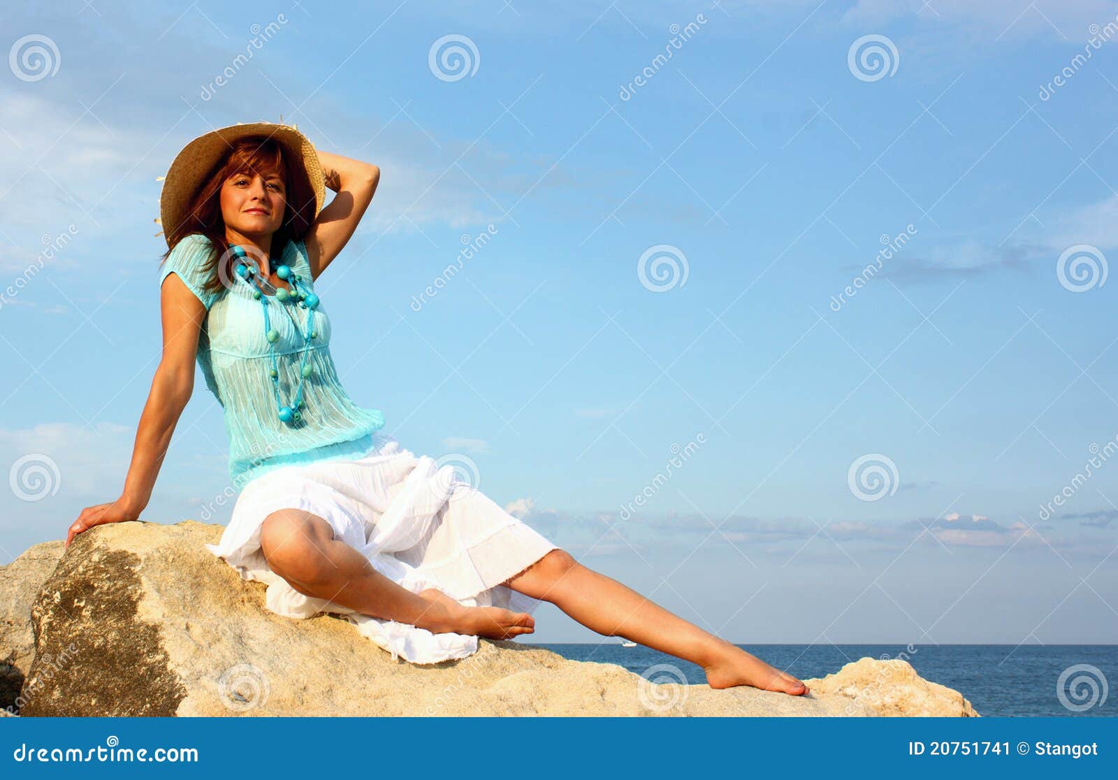 Woman on rock stock image. Image of attractive, rock - 20751741