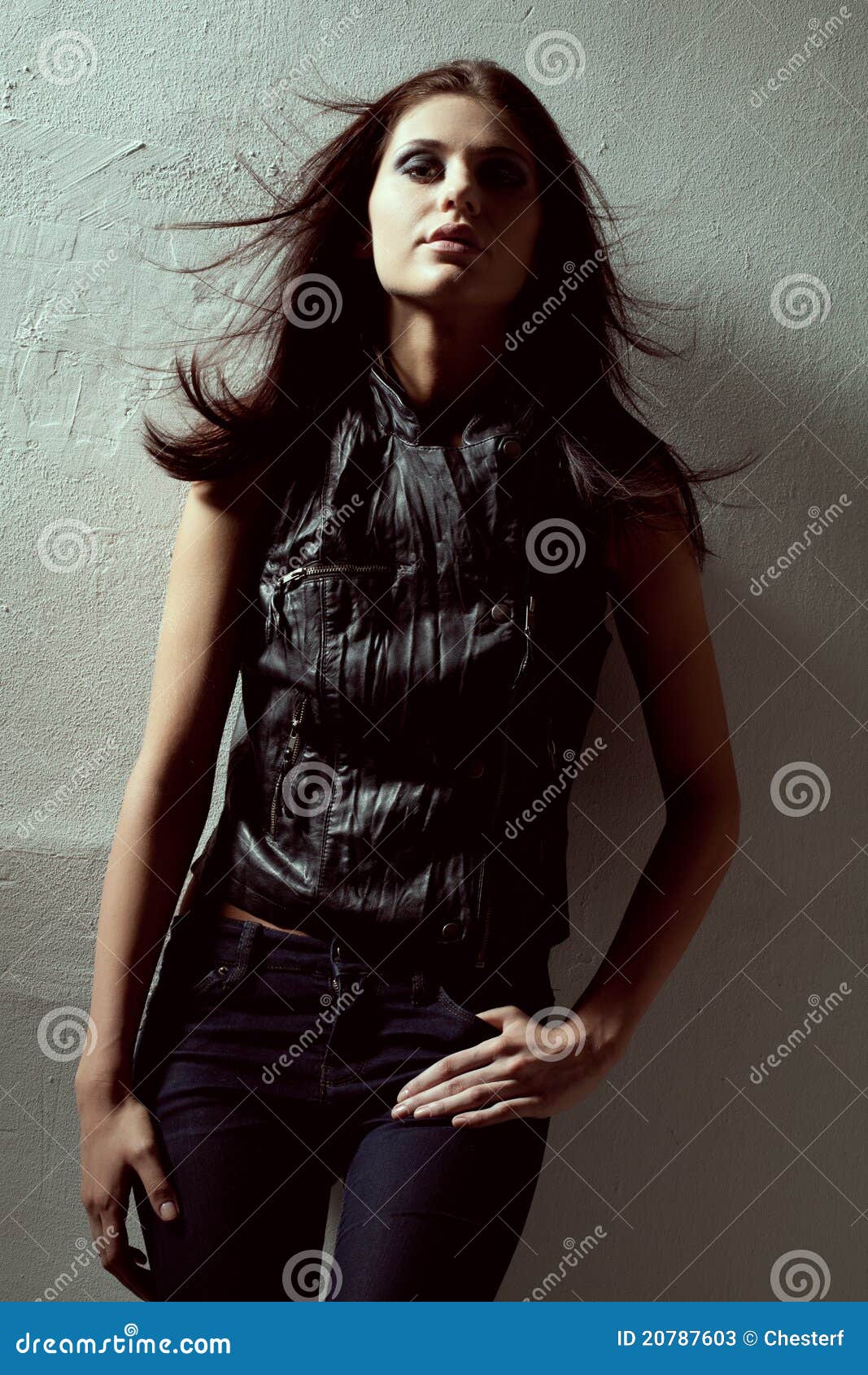 Woman rock style stock image. Image of cute, female, dark - 20787603