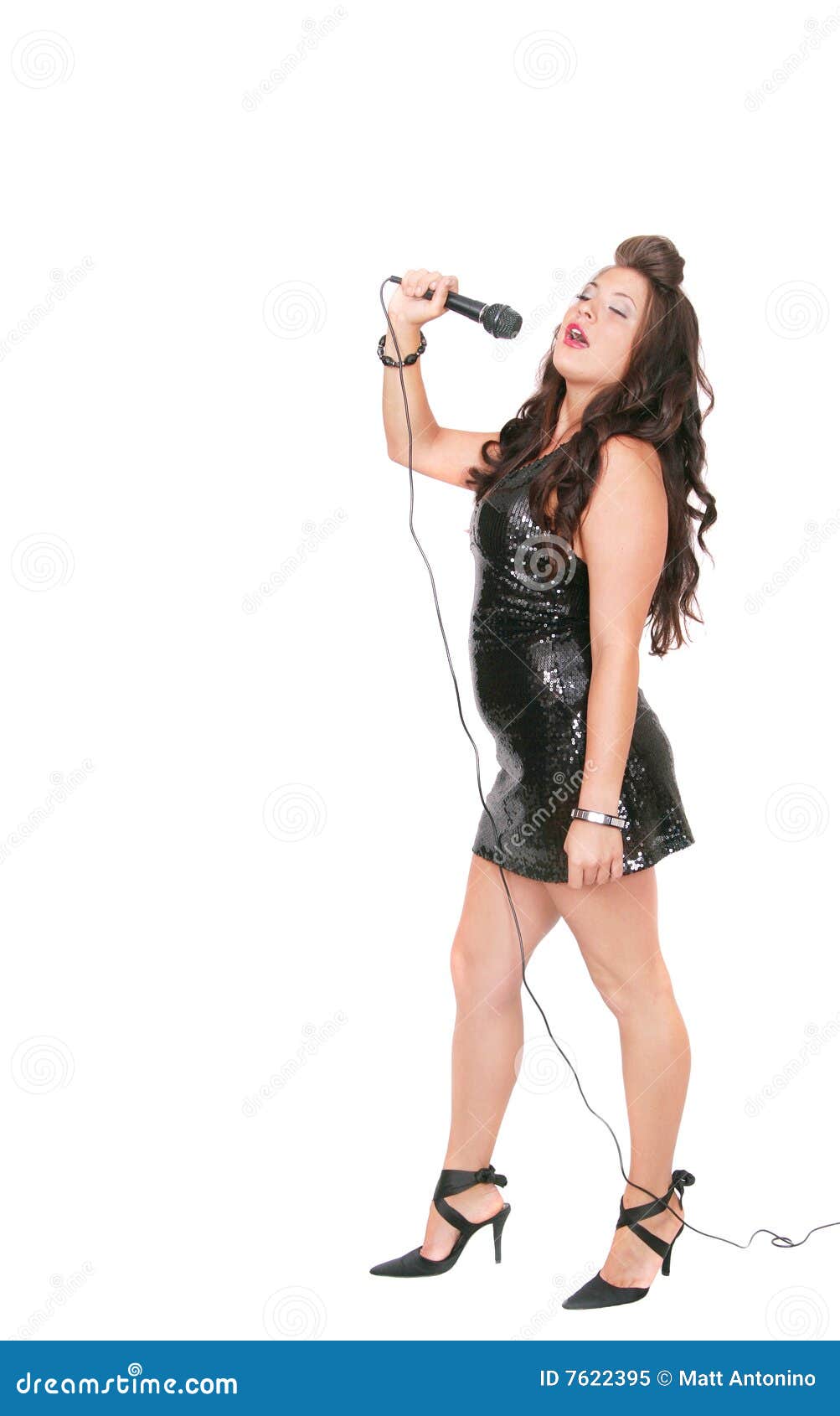 Woman rockstar stock image. Image of music, microphone - 7622395