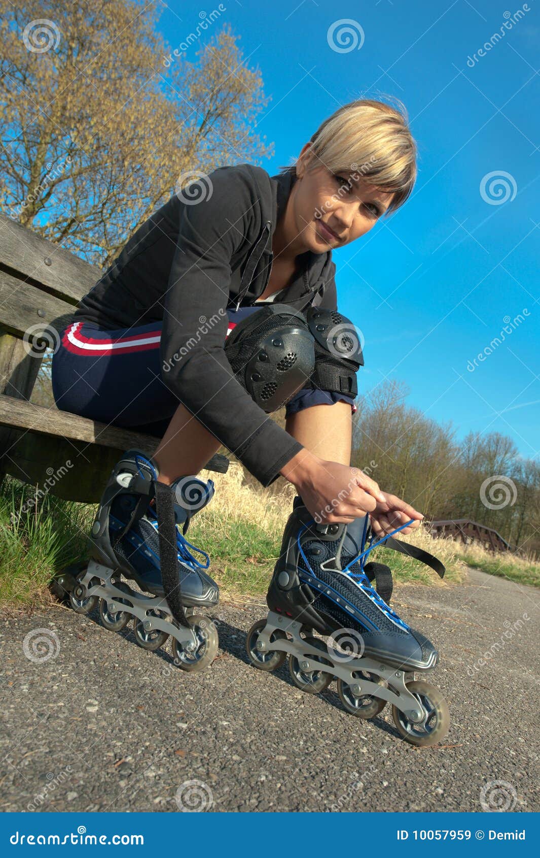 Woman with Rollerblades stock image. Image of prepare - 10057959