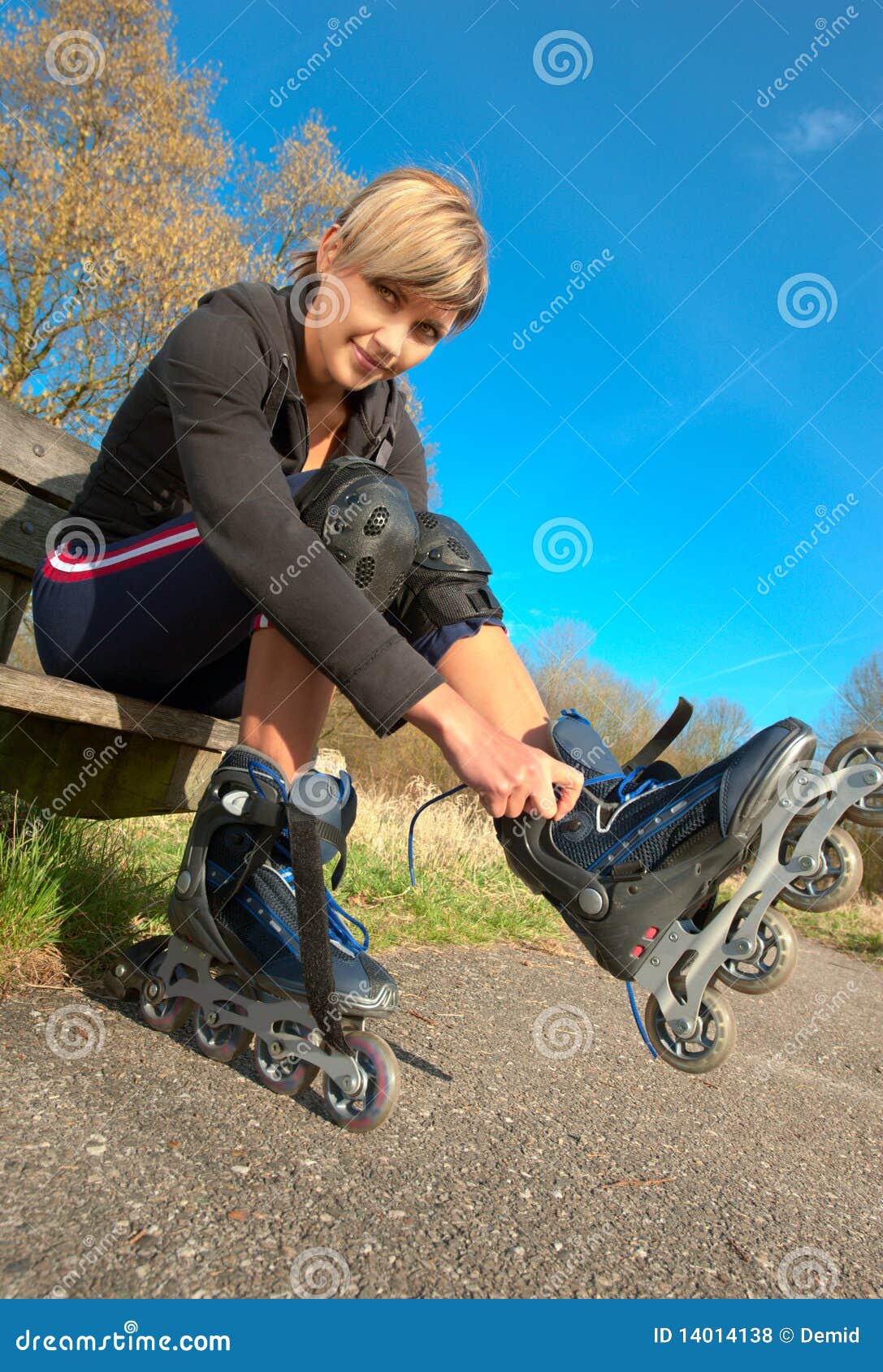 Woman with Rollerblades stock photo. Image of healthy - 14014138