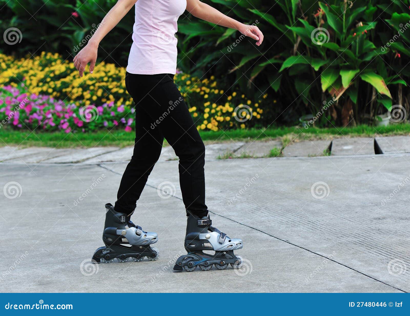 Woman rollerblading stock photo. Image of ride, asian - 27480446