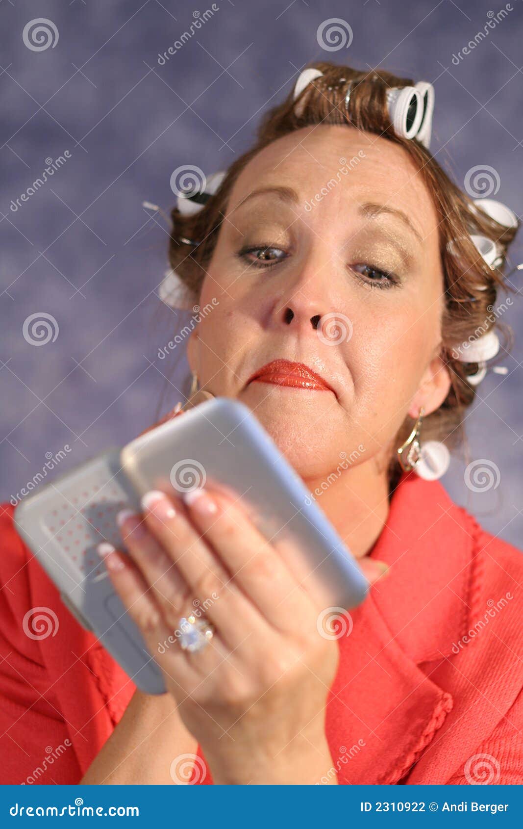 Woman with rollers stock photo. Image of fashion, lashes - 2310922