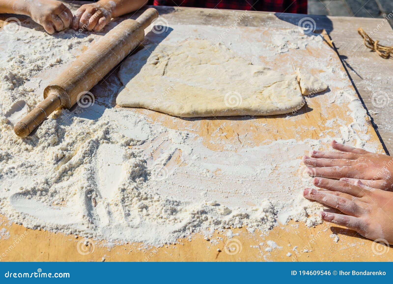 Woman Rolling Dough with Rolling Pin Stock Photo - Image of ingredient ...