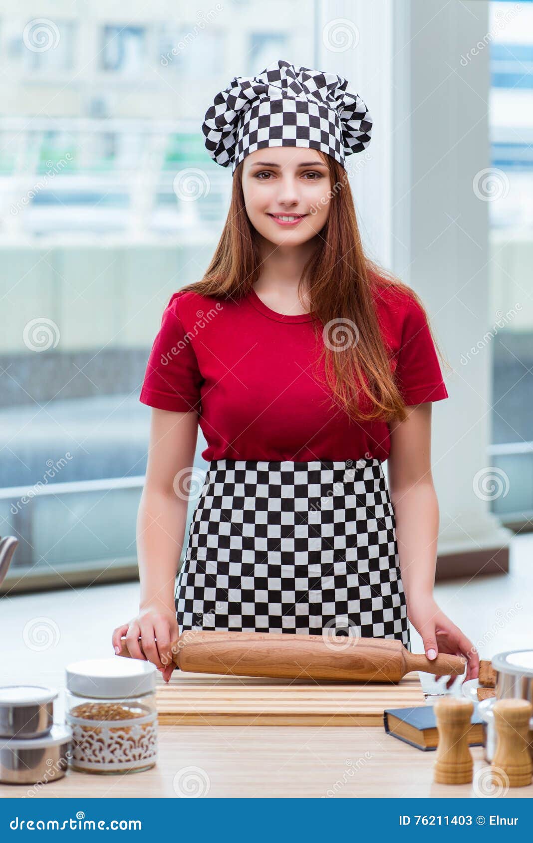 The Woman with Rolling Pin Isolated on White Stock Image - Image of ...
