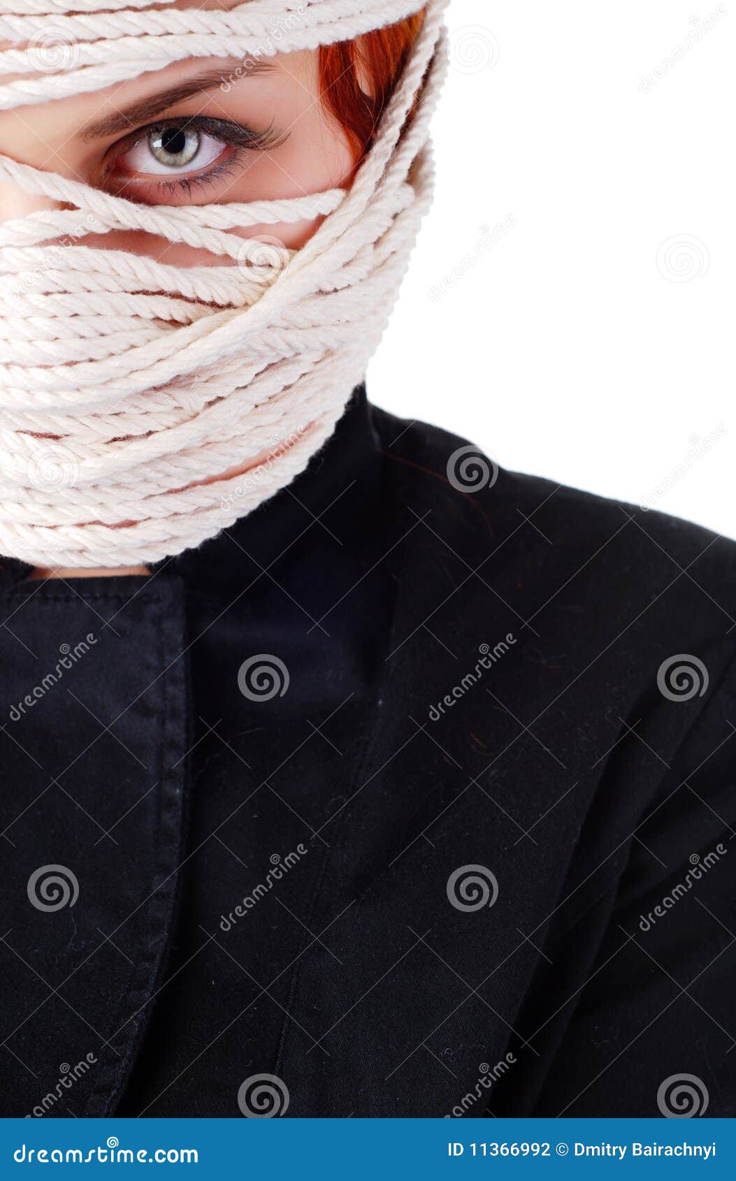 Woman with rope stock photo. Image of concepts, closed - 11366992
