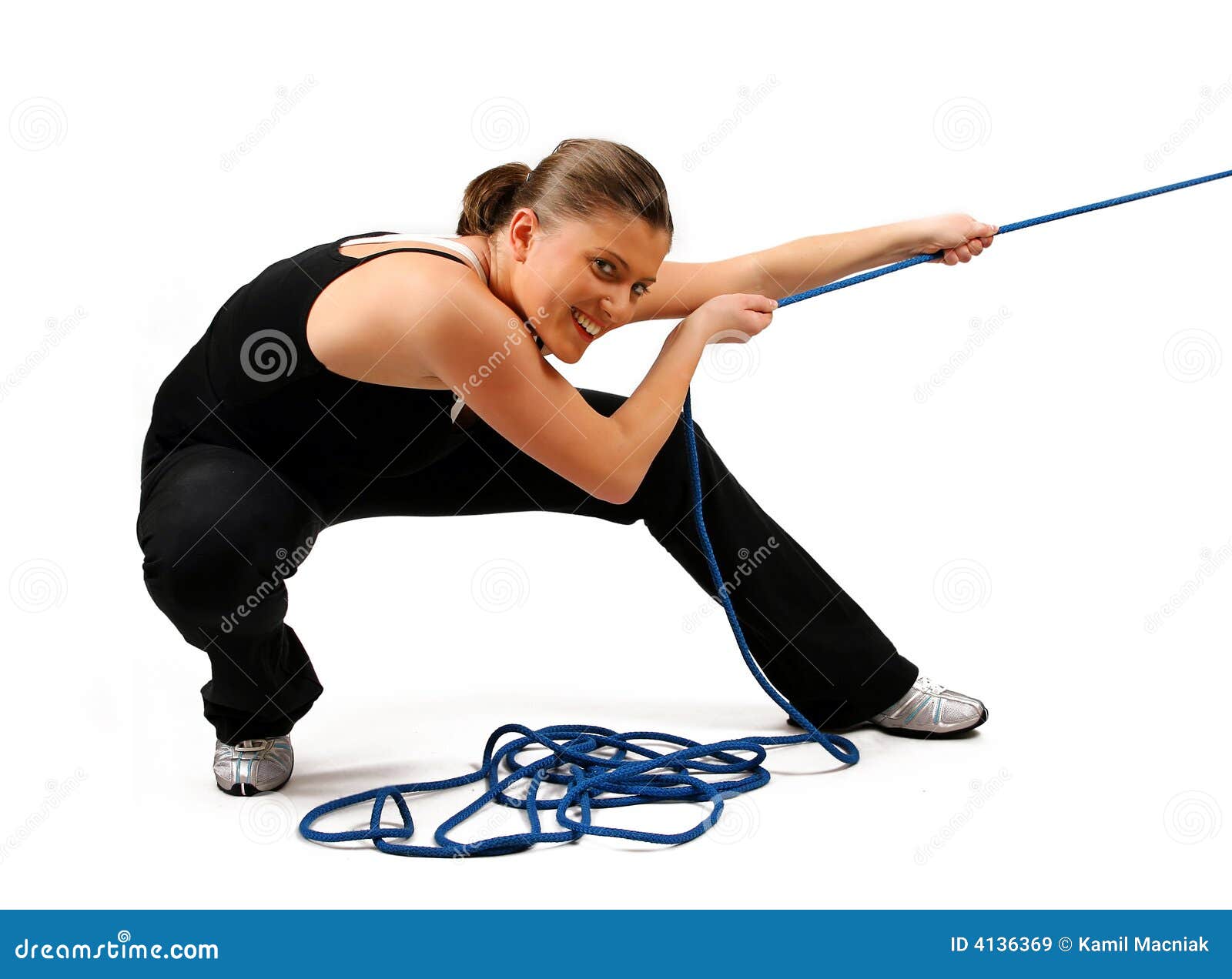 Woman with rope stock image. Image of black, nice, rope - 4136369