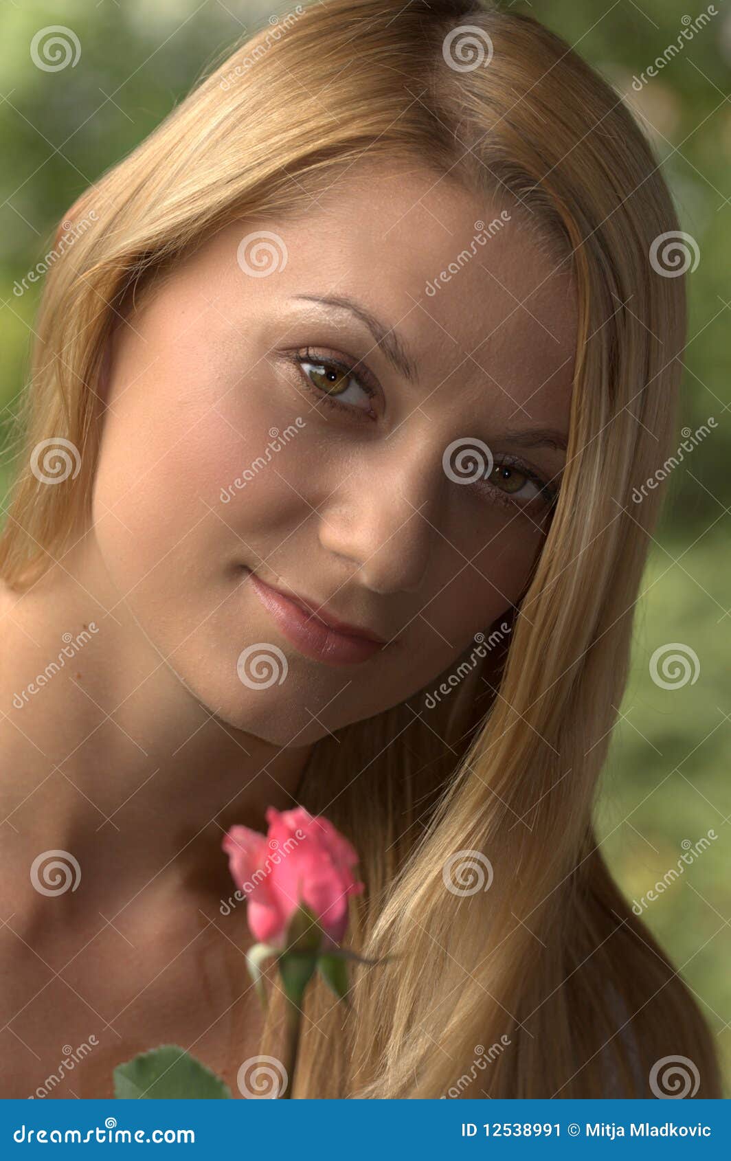 Woman with rose stock image. Image of face, female, rose - 12538991