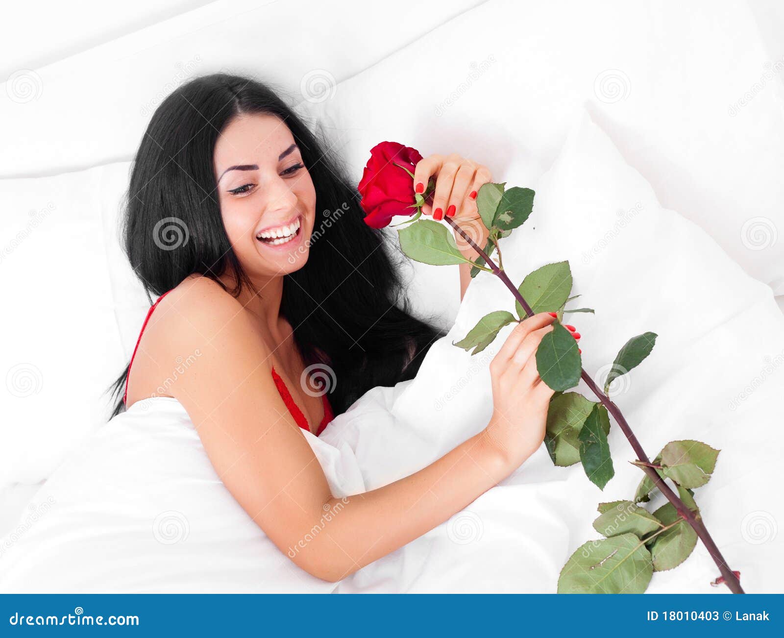 Woman with a rose stock image. Image of gift, prepare - 18010403